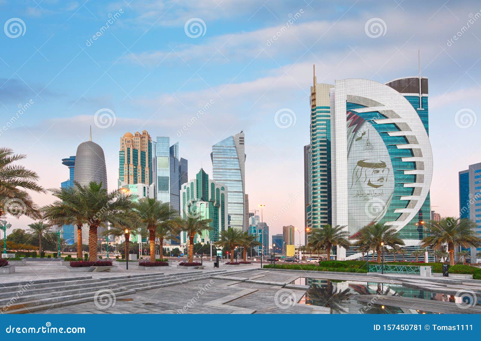 Qatar - Doha skyline editorial photo. Image of panorama - 157450781