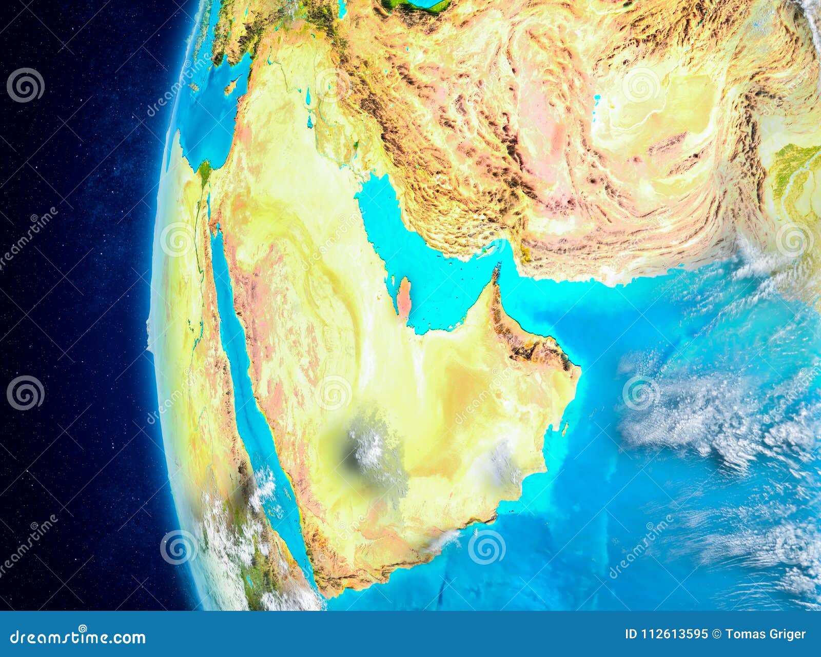 Qatar on Earth from space stock image. Image of international - 112613595