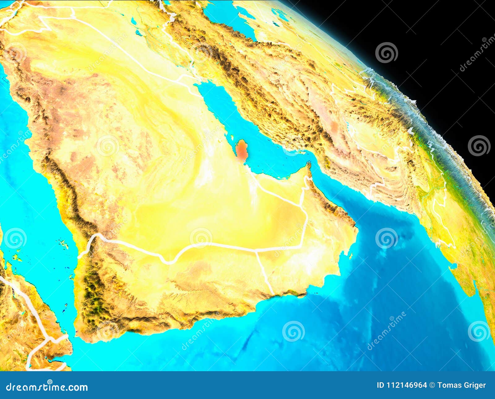 Qatar on Earth stock illustration. Illustration of qatar - 112146964