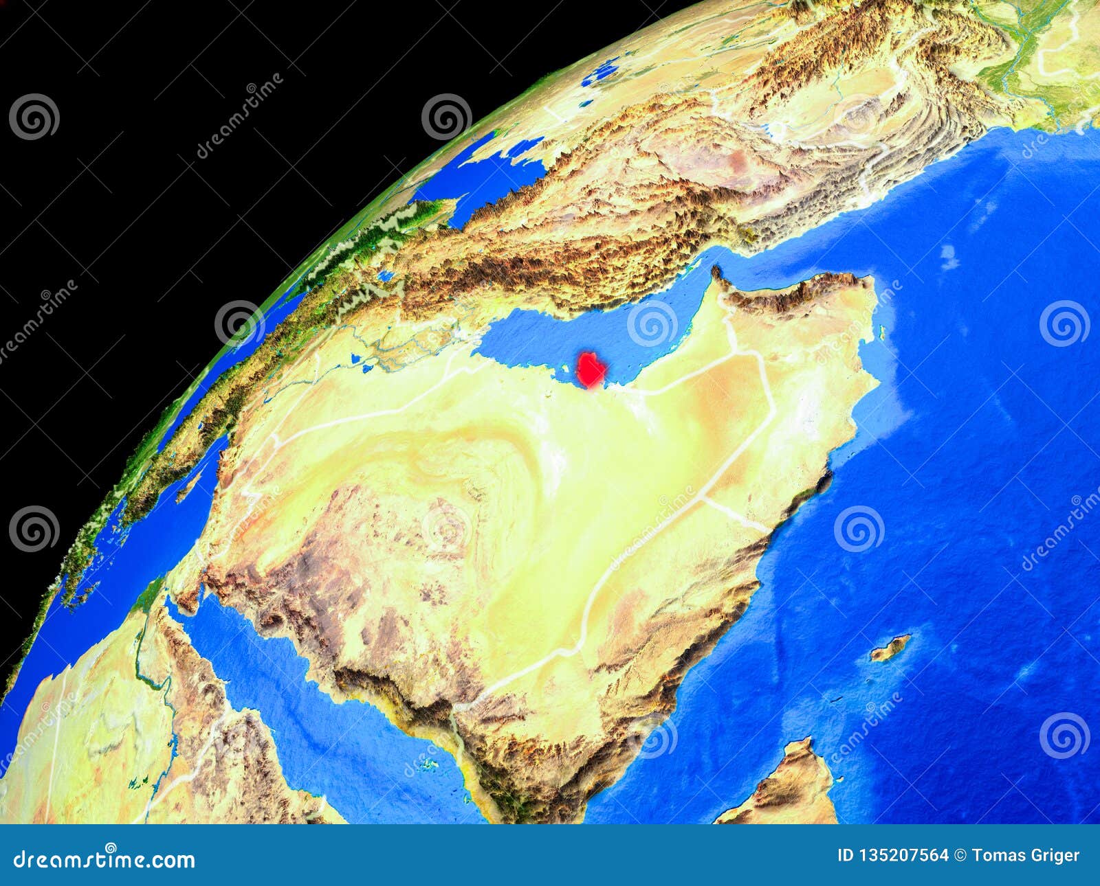 Qatar on Earth from space stock photo. Image of earth - 135207564