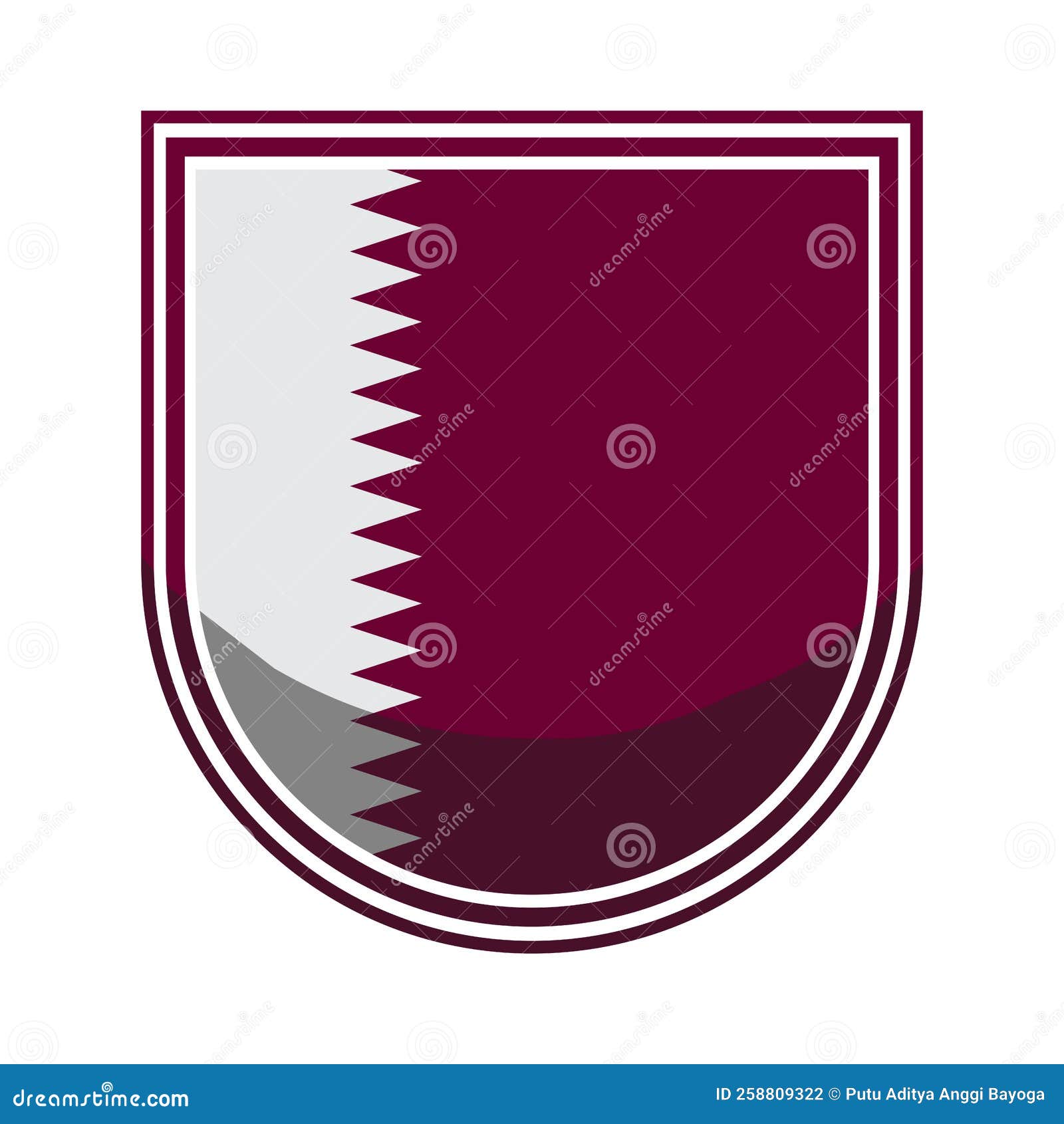 Qatar flag badge stock vector. Illustration of flat - 258809322