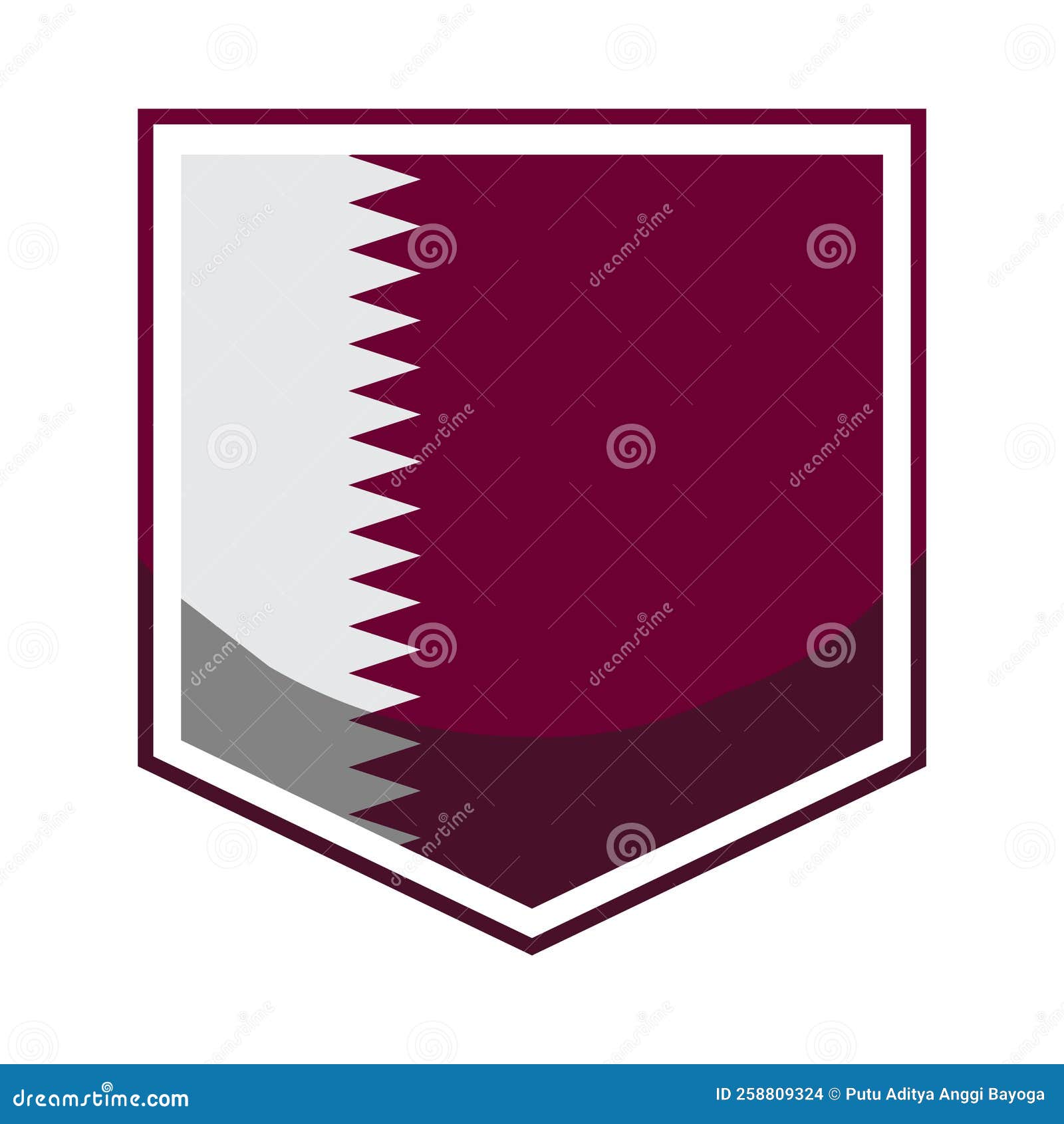 Qatar flag badge stock vector. Illustration of flag - 258809324