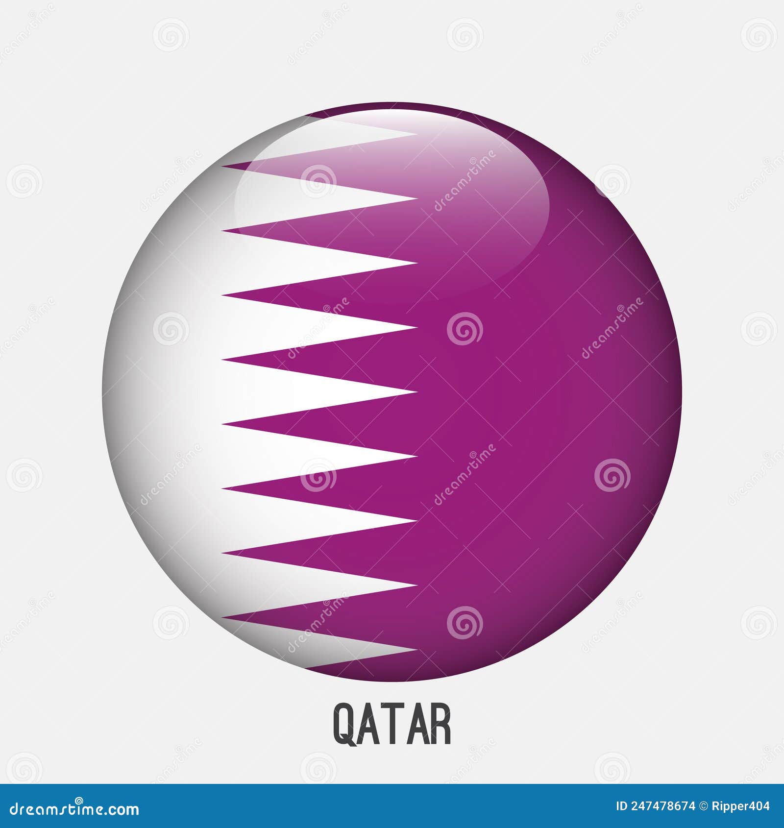 Qatar Flag in Circle Shape. Stock Illustration - Illustration of ...