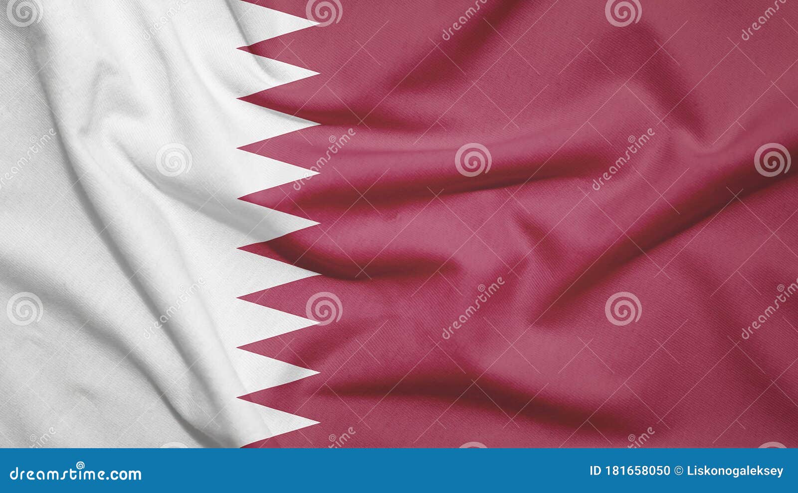 Qatar Flag with Fabric Texture Stock Photo - Image of flag, qatari ...