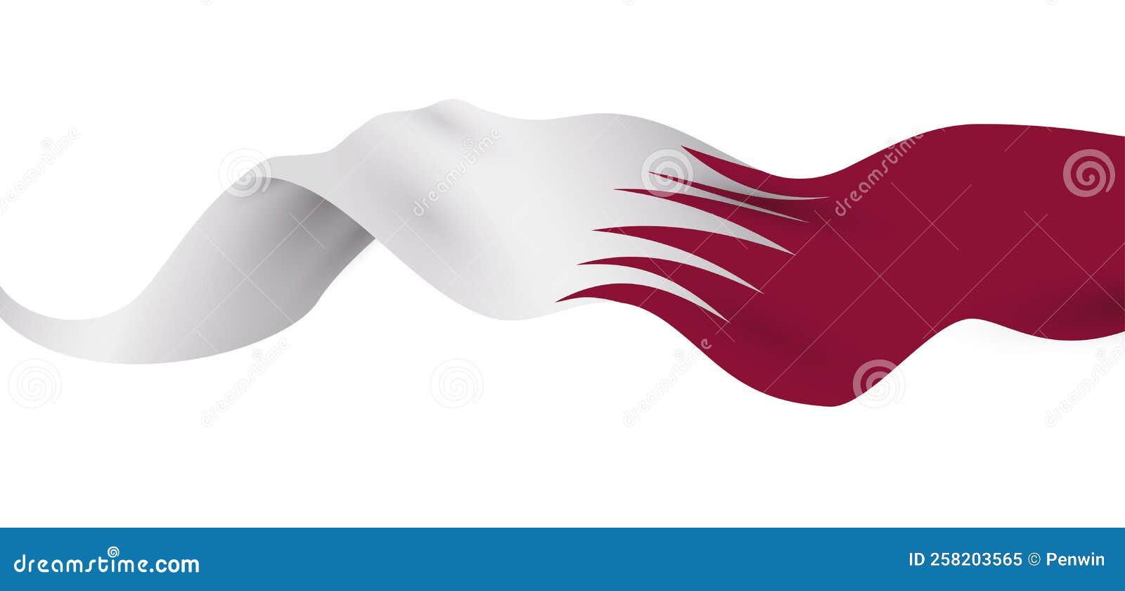 Qatar Flag Floating in the Air with Waving Effect, Vector Illustration ...