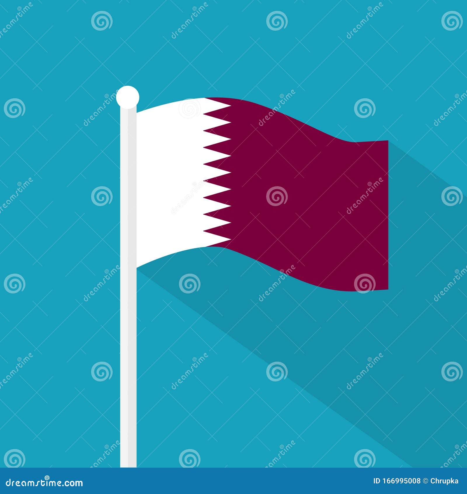 Qatar flag icon stock vector. Illustration of country - 166995008