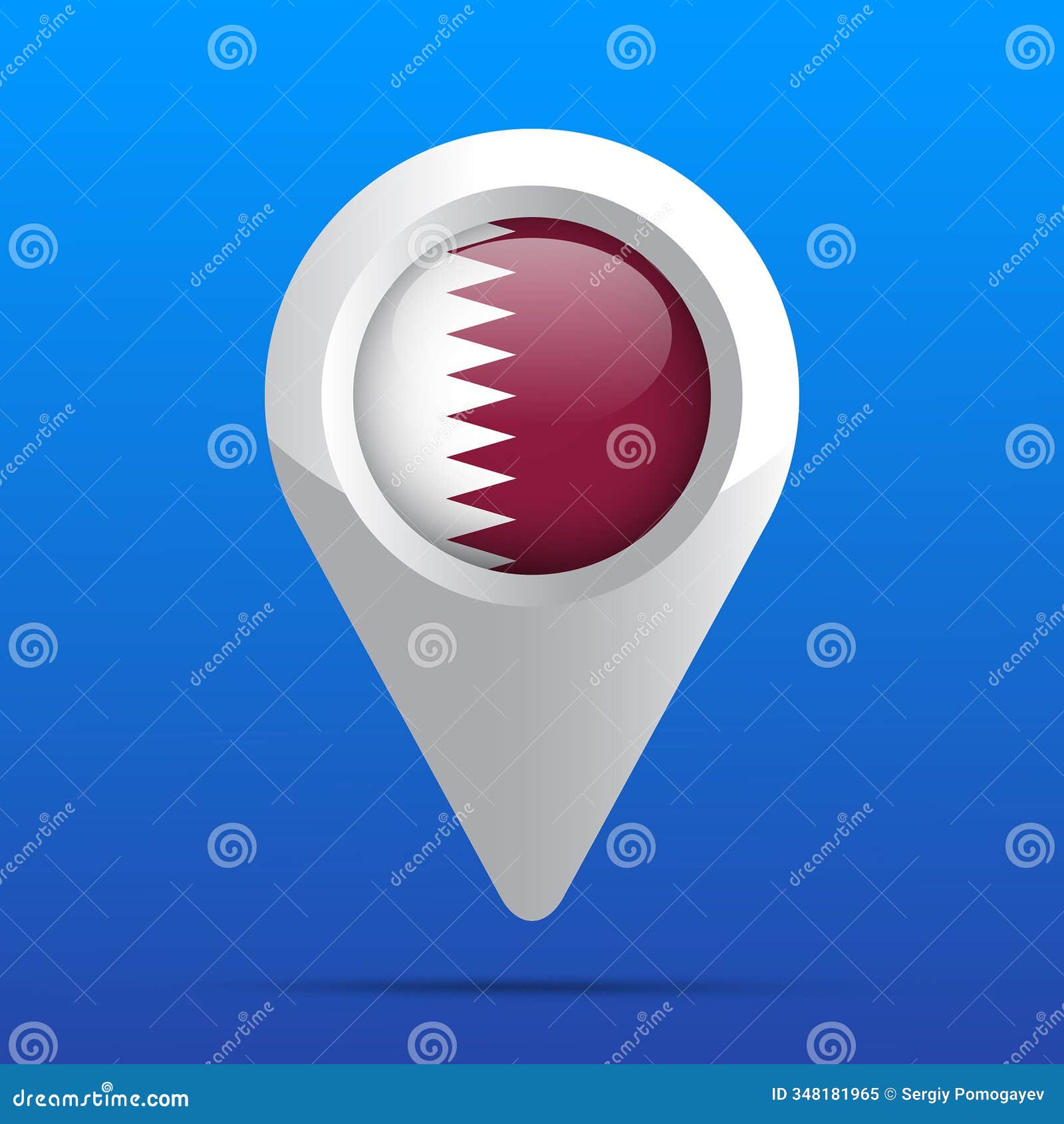 Qatar Flag Map Icon. Glossy Icon Stock Illustration - Illustration of ...