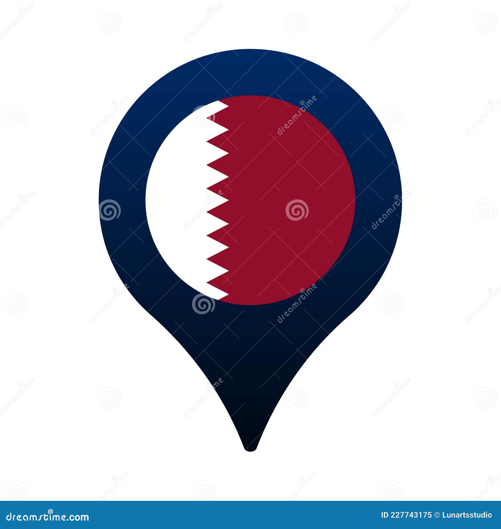 Qatar Flag and Map Pointer Icon. National Flag Location Icon Vector ...