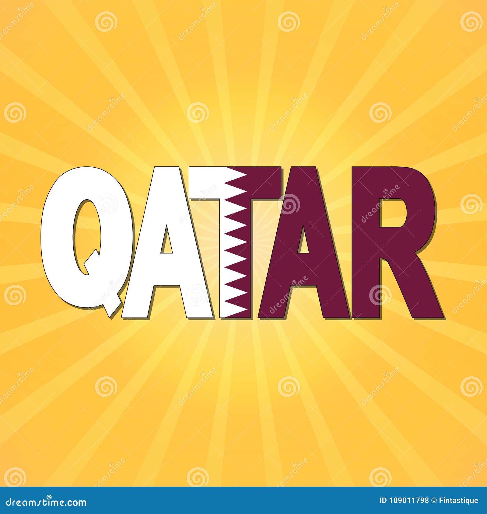 Qatar Flag Map. The Flag Of The Country In The Form Of Borders. Stock ...