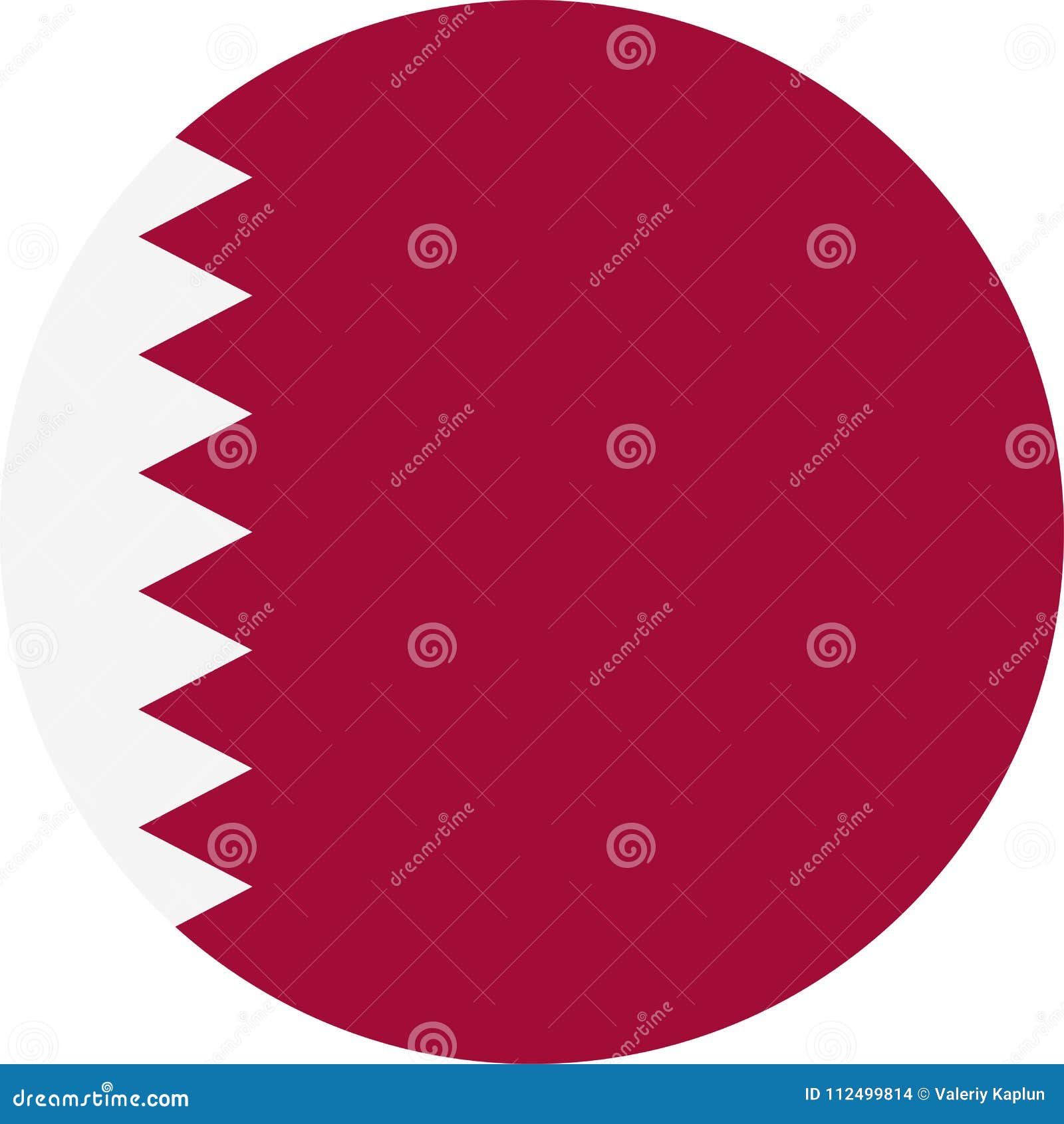 Qatar Flag Vector Round Flat Icon Stock Illustration - Illustration of ...