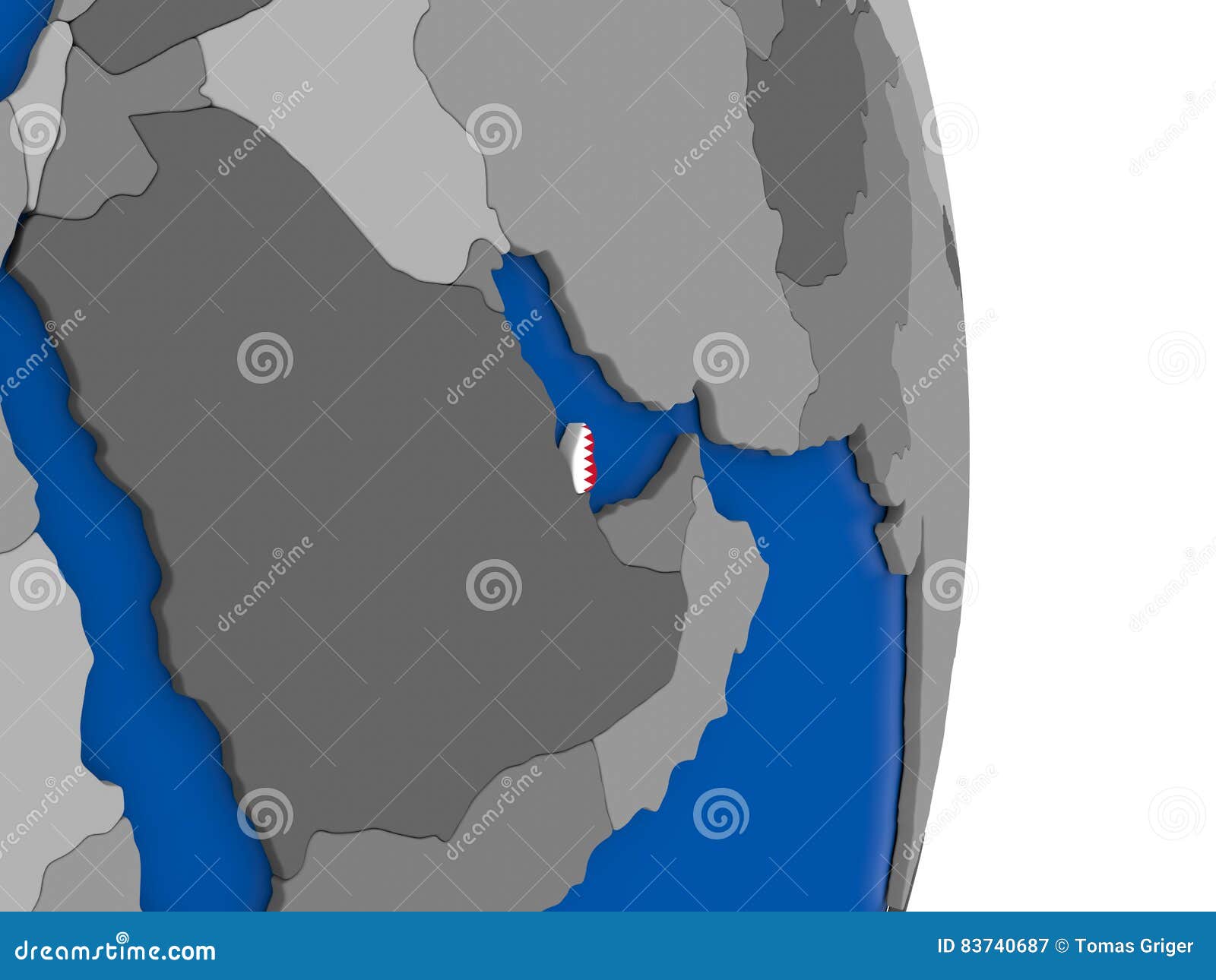 Qatar on globe with flag stock illustration. Illustration of countries ...