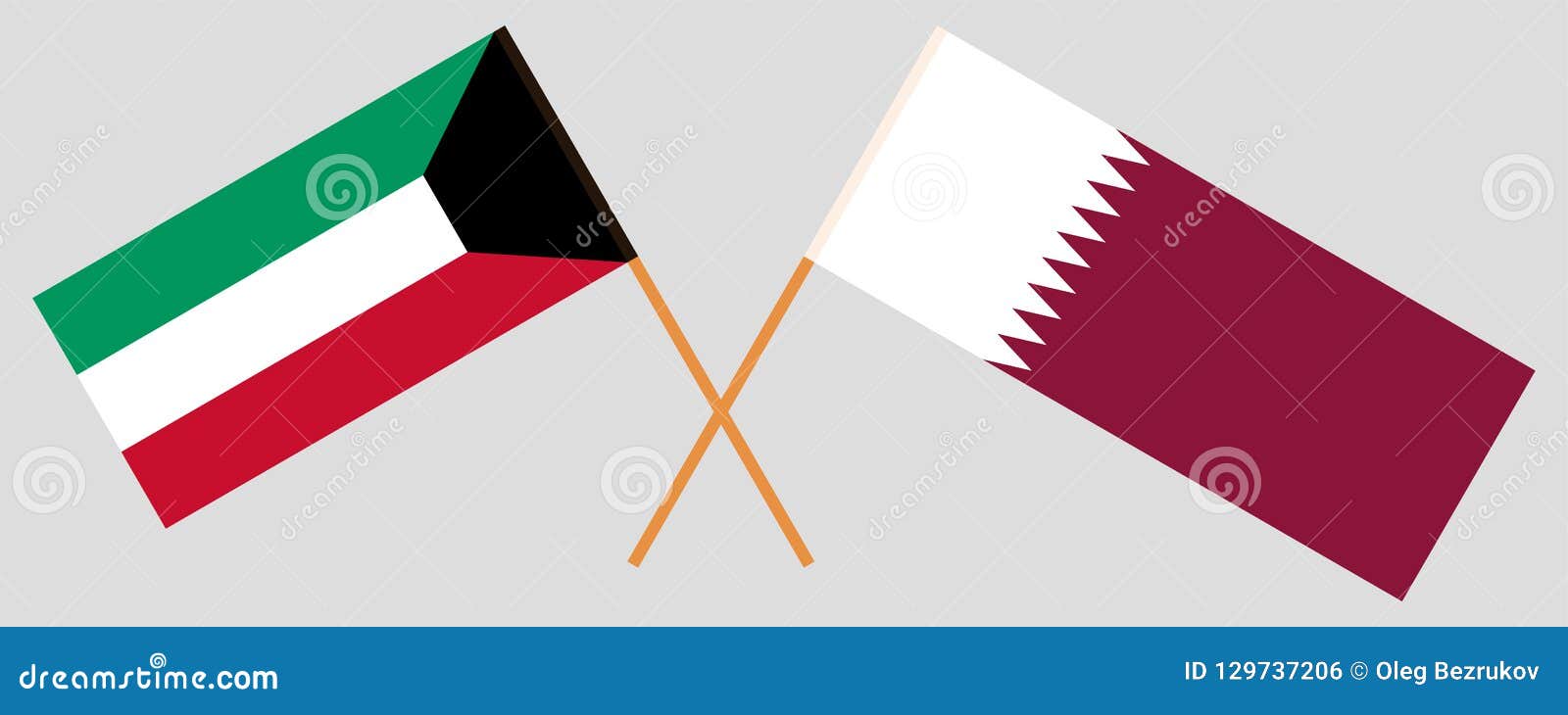 Qatar and Kuwait. the Qatari and Kuwaiti Flags. Official Colors ...