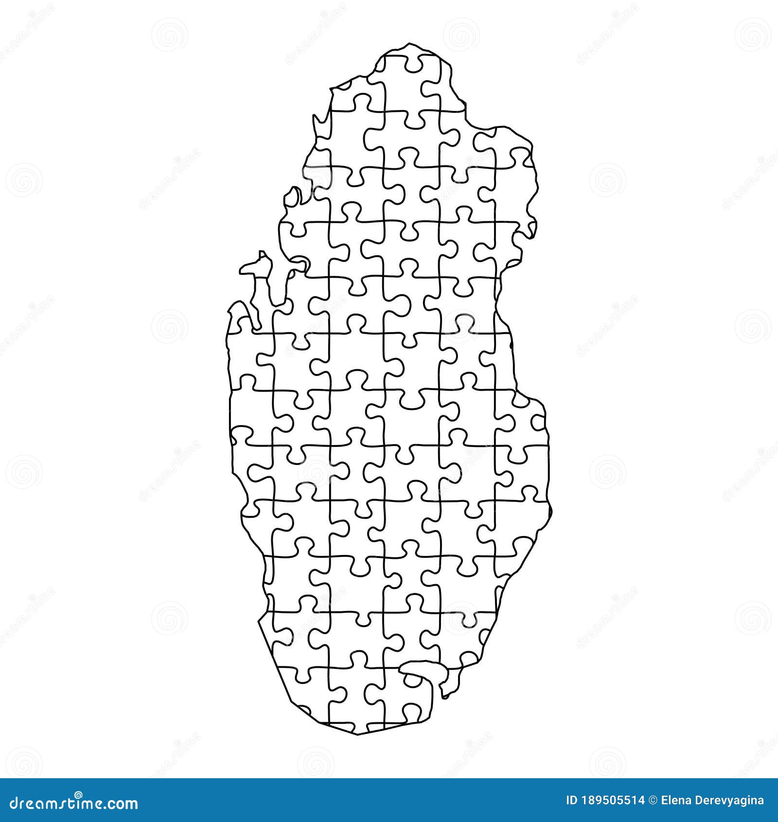 Qatar Map from Black Pattern from Composed Puzzles. Vector Illustration ...