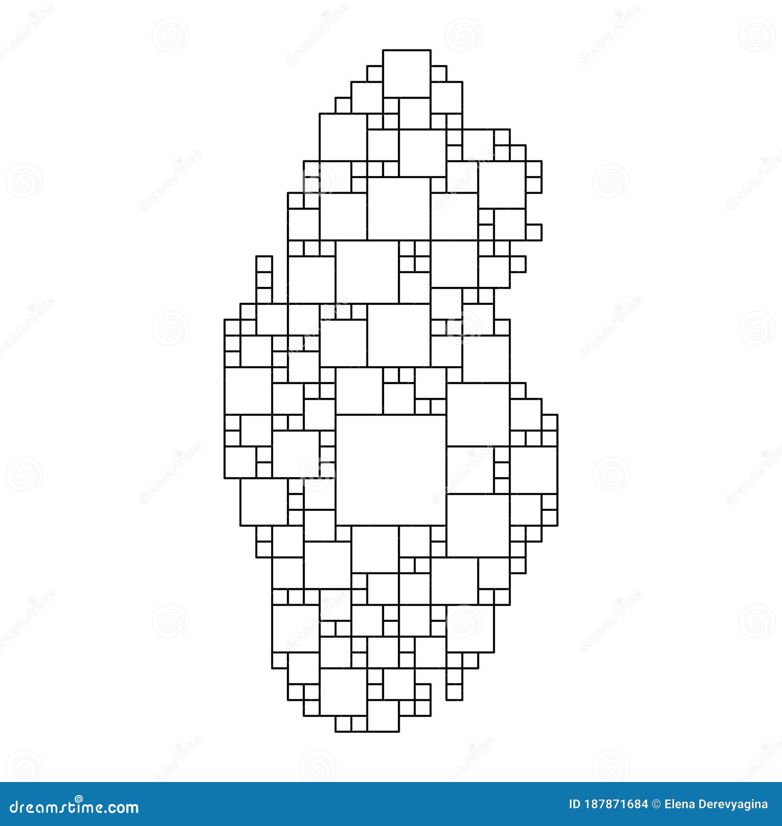Qatar Map from Black Pattern from a Grid of Squares of Different Sizes ...