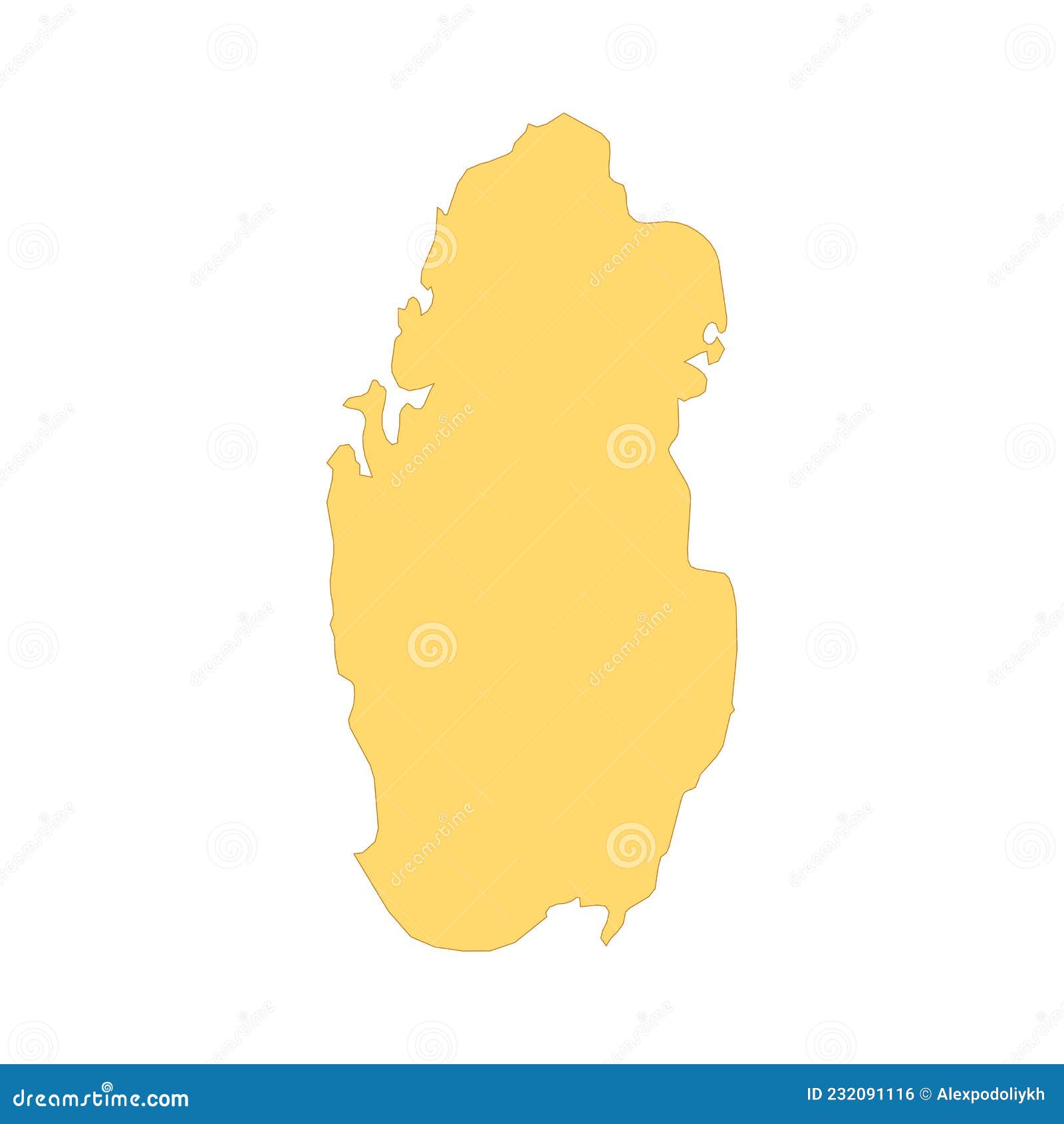Qatar Map Color Line Element. Border of the Country Stock Vector ...