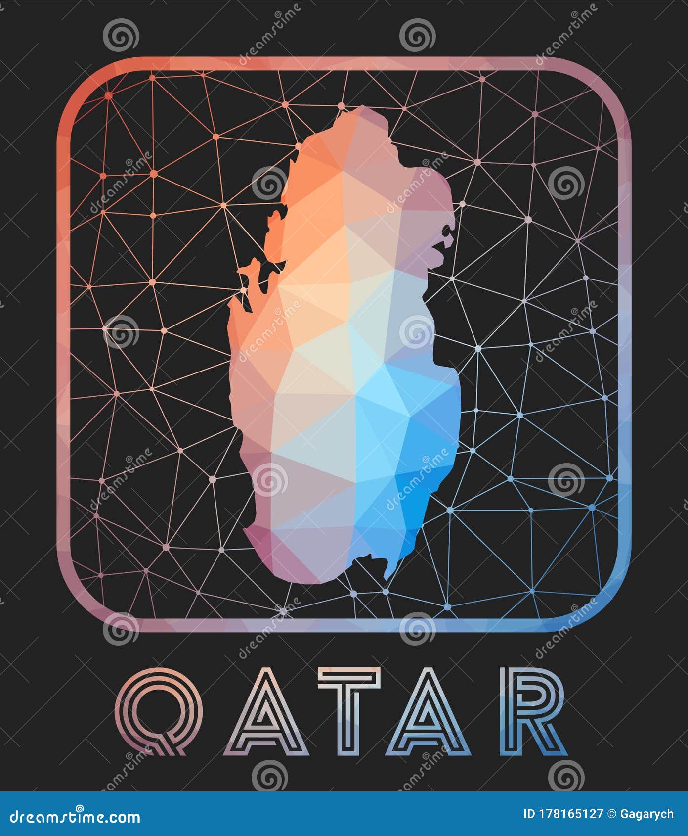 Qatar map design. stock vector. Illustration of location - 178165127