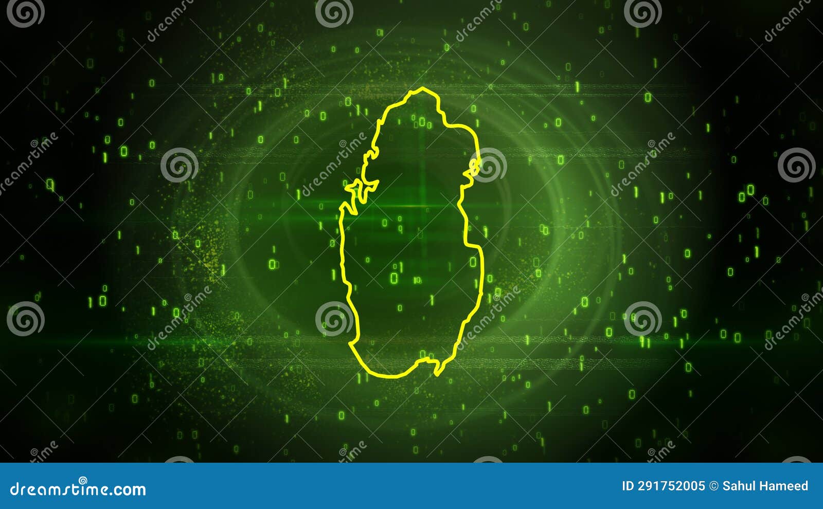 Qatar Map on Digital Background Stock Illustration - Illustration of ...