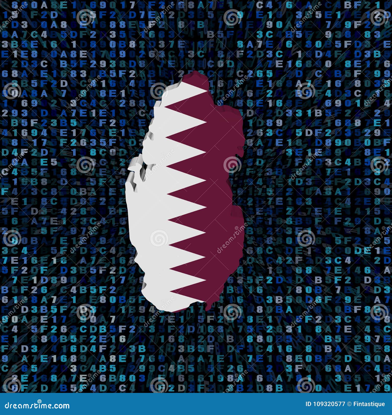 Qatar Map Flag on Hex Code Illustration Stock Illustration ...