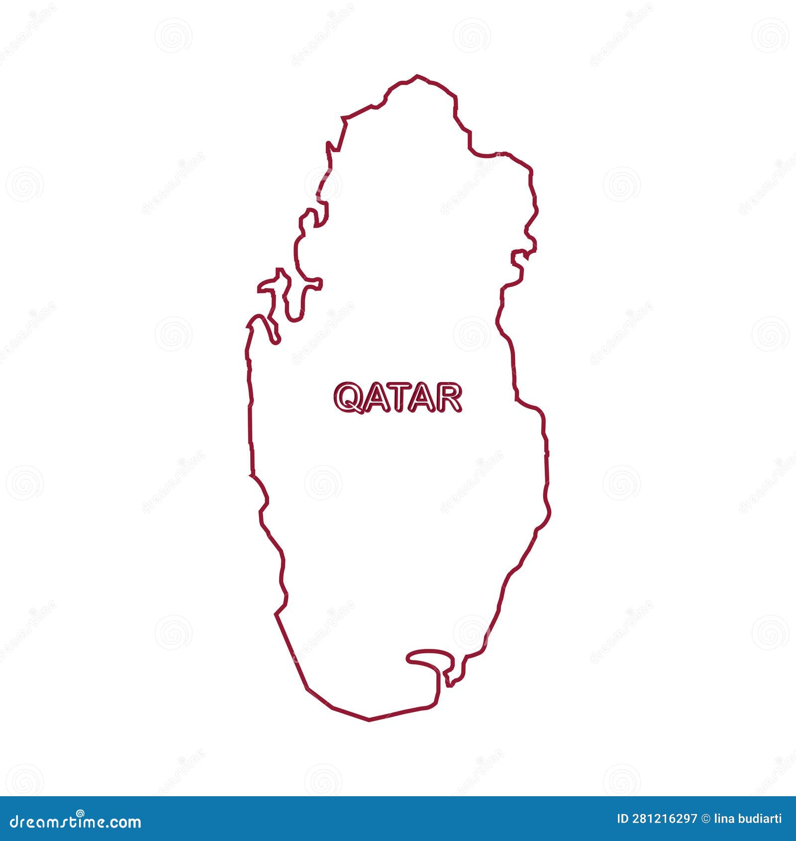 Qatar map icon stock vector. Illustration of united - 281216297