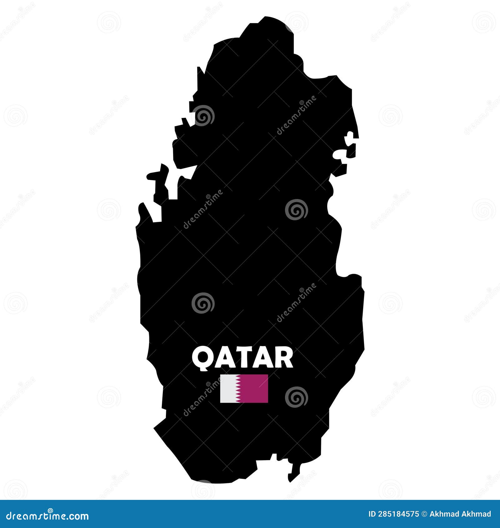 Qatar map icon stock vector. Illustration of doha, flag - 285184575