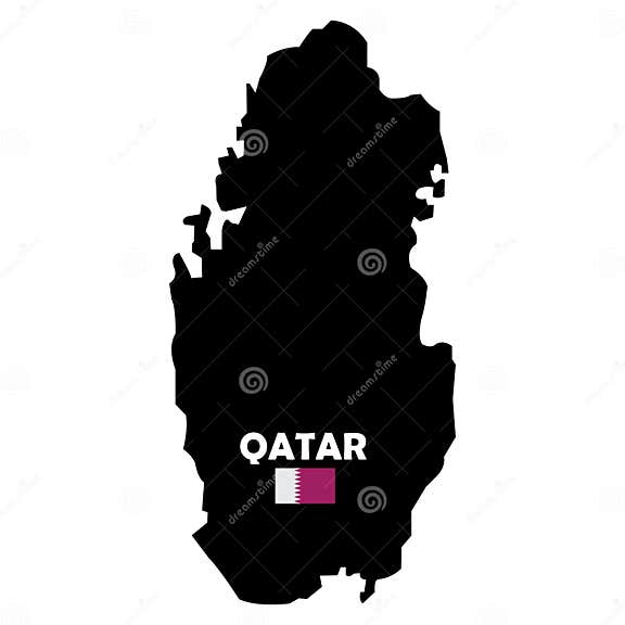 Qatar map icon stock vector. Illustration of doha, flag - 285184575
