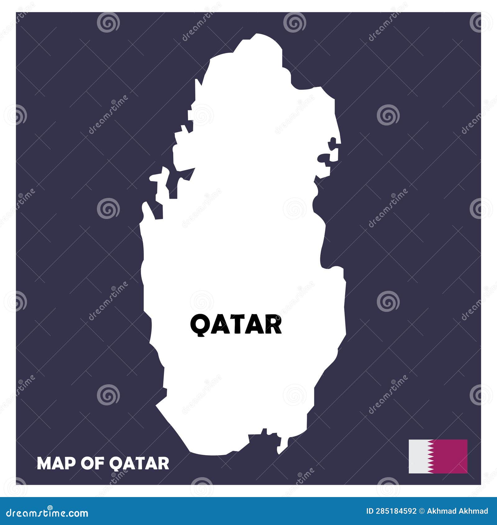 Qatar map icon stock vector. Illustration of creative - 285184592