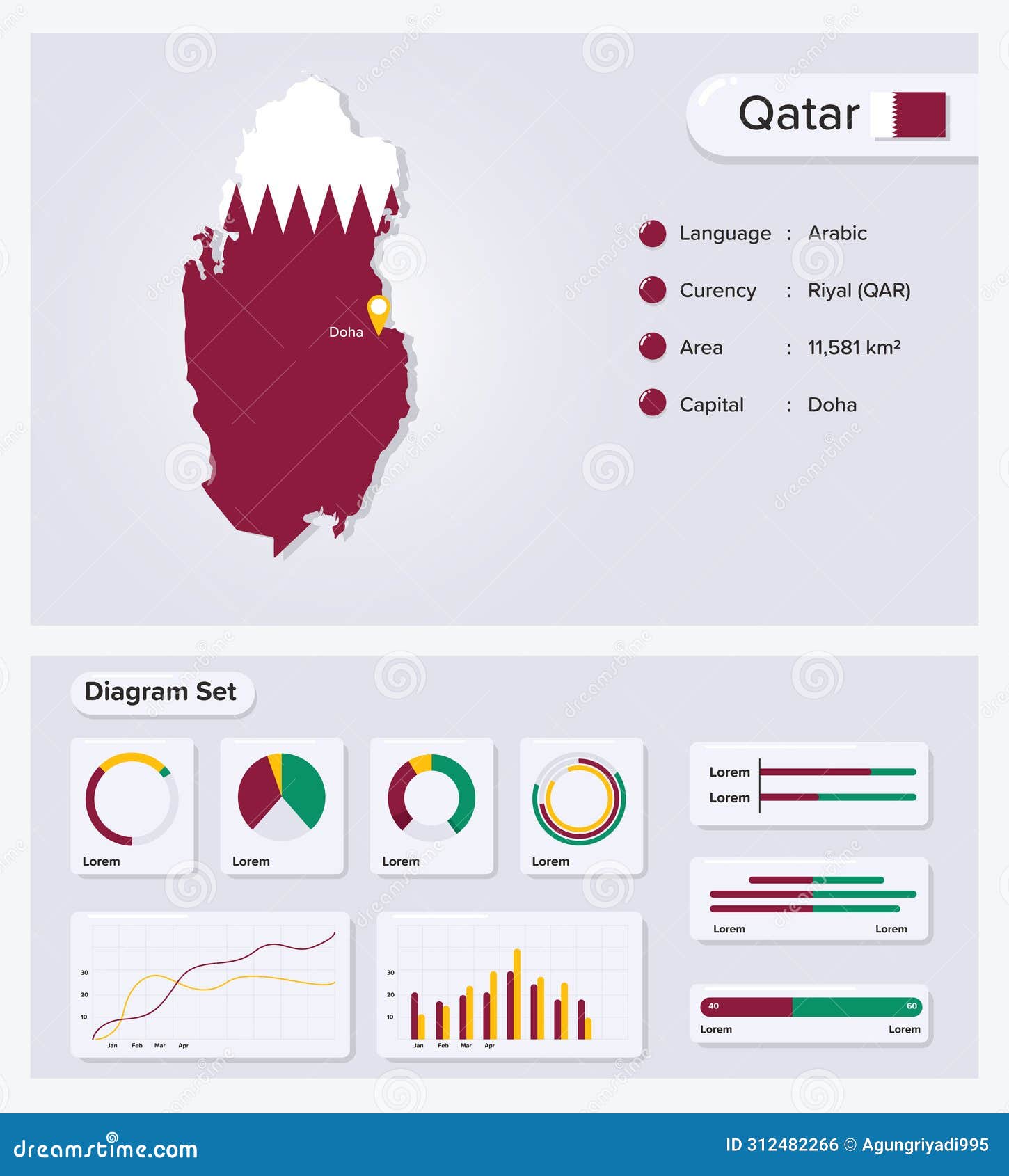 Qatar Map stock vector. Illustration of capital, independence - 312482266