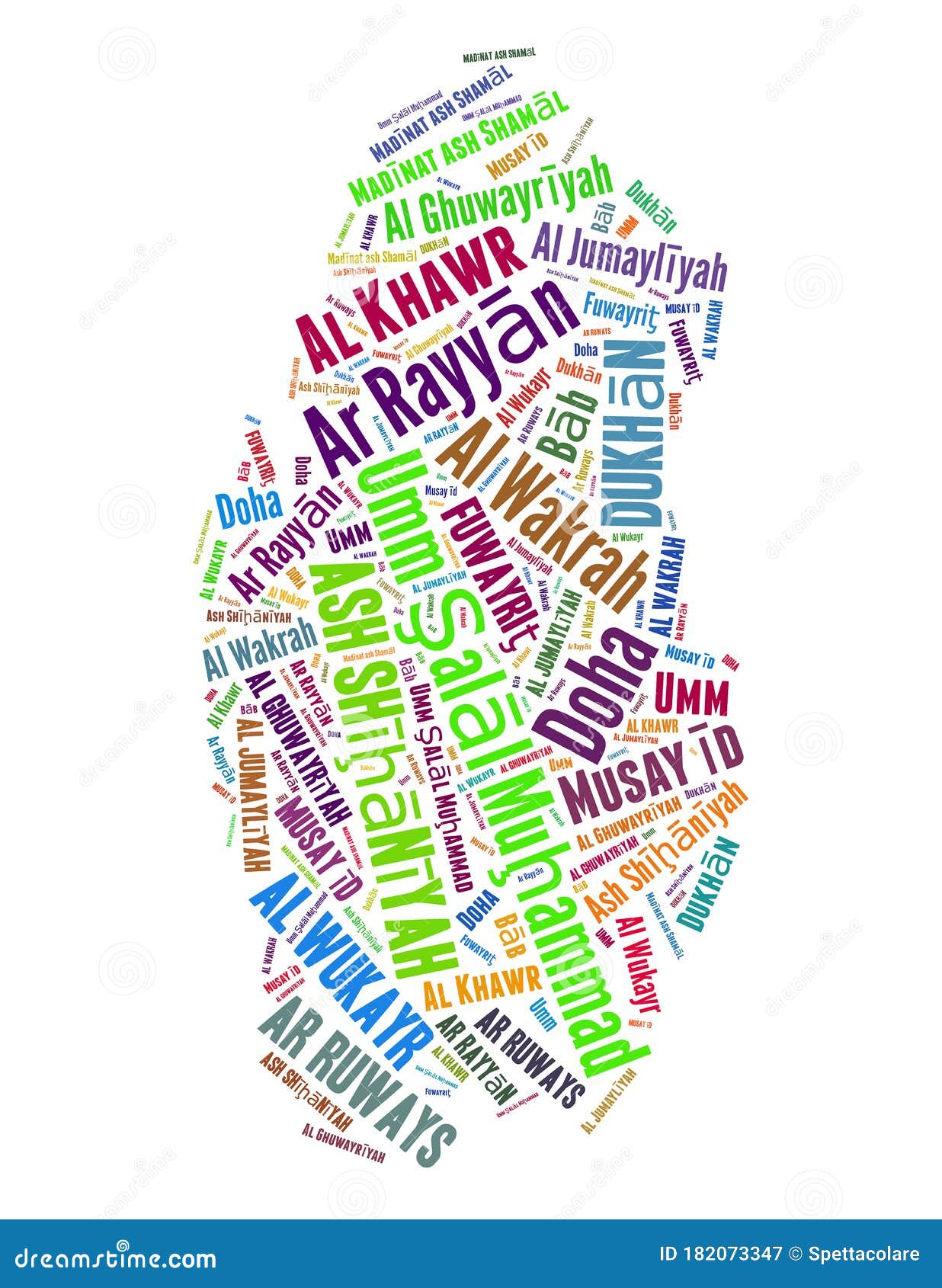 Qatar Word In Arabic Calligraphy Vector Illustration | CartoonDealer ...