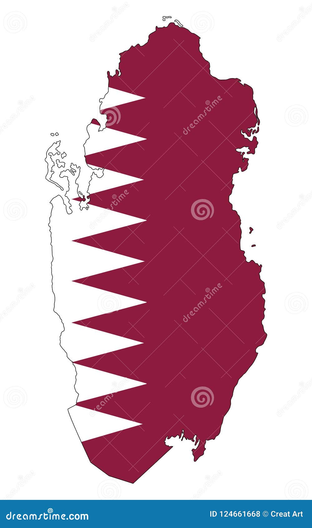 Qatar .Map of Qatar Vector Illustration Stock Vector - Illustration of ...