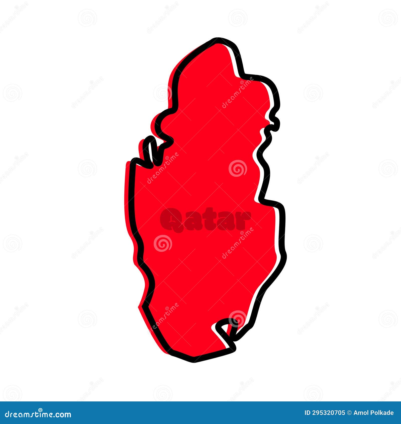 Qatar Map in Red Color on White Background Stock Vector - Illustration ...