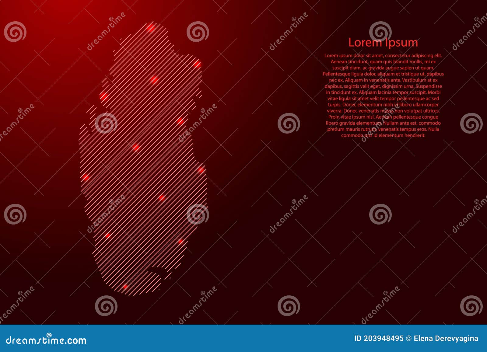 Qatar Map from Red Pattern Slanted Parallel Lines and Glowing Space ...