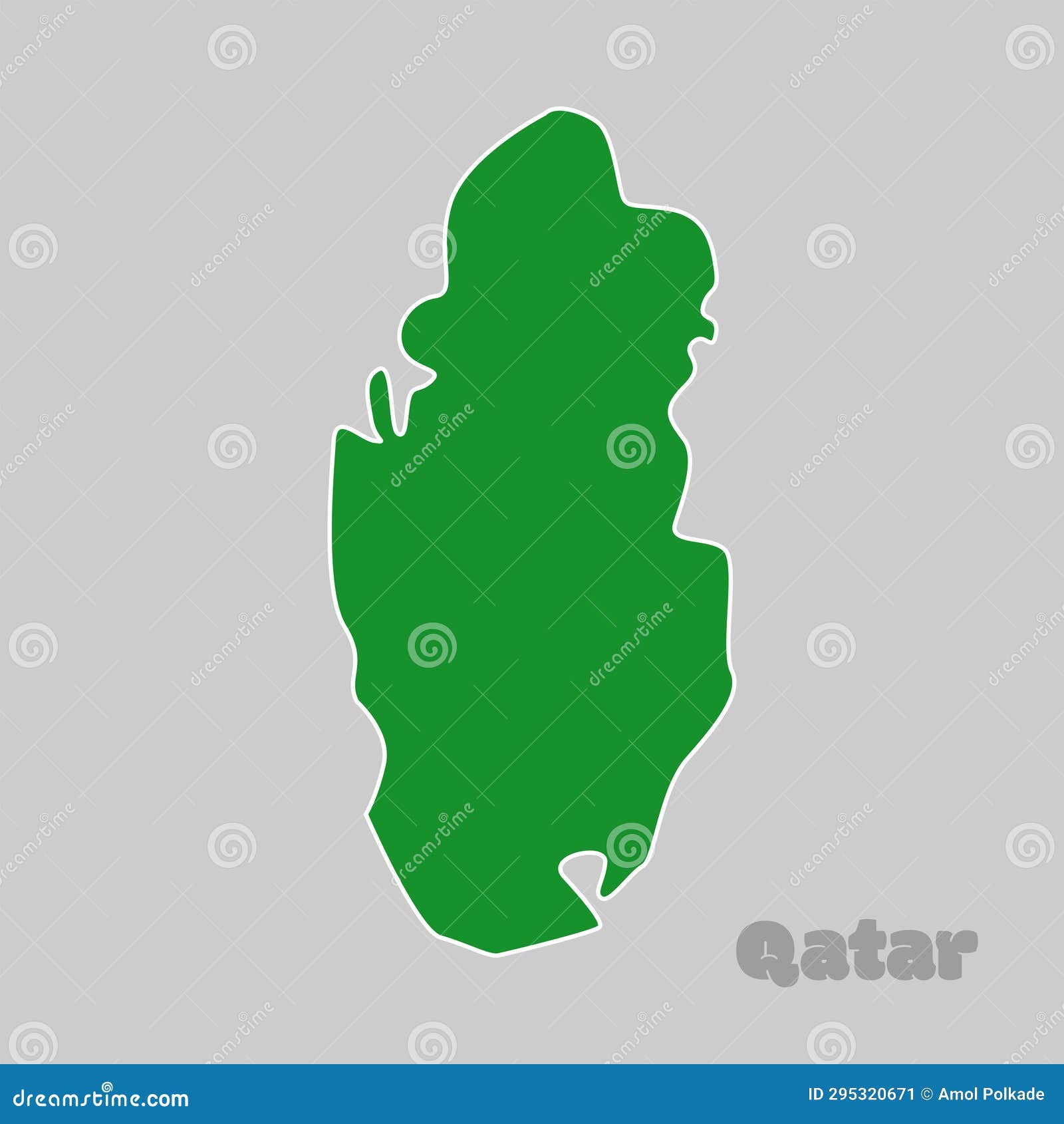 Qatar Map Vector Art in Green Color Stock Vector - Illustration of ...