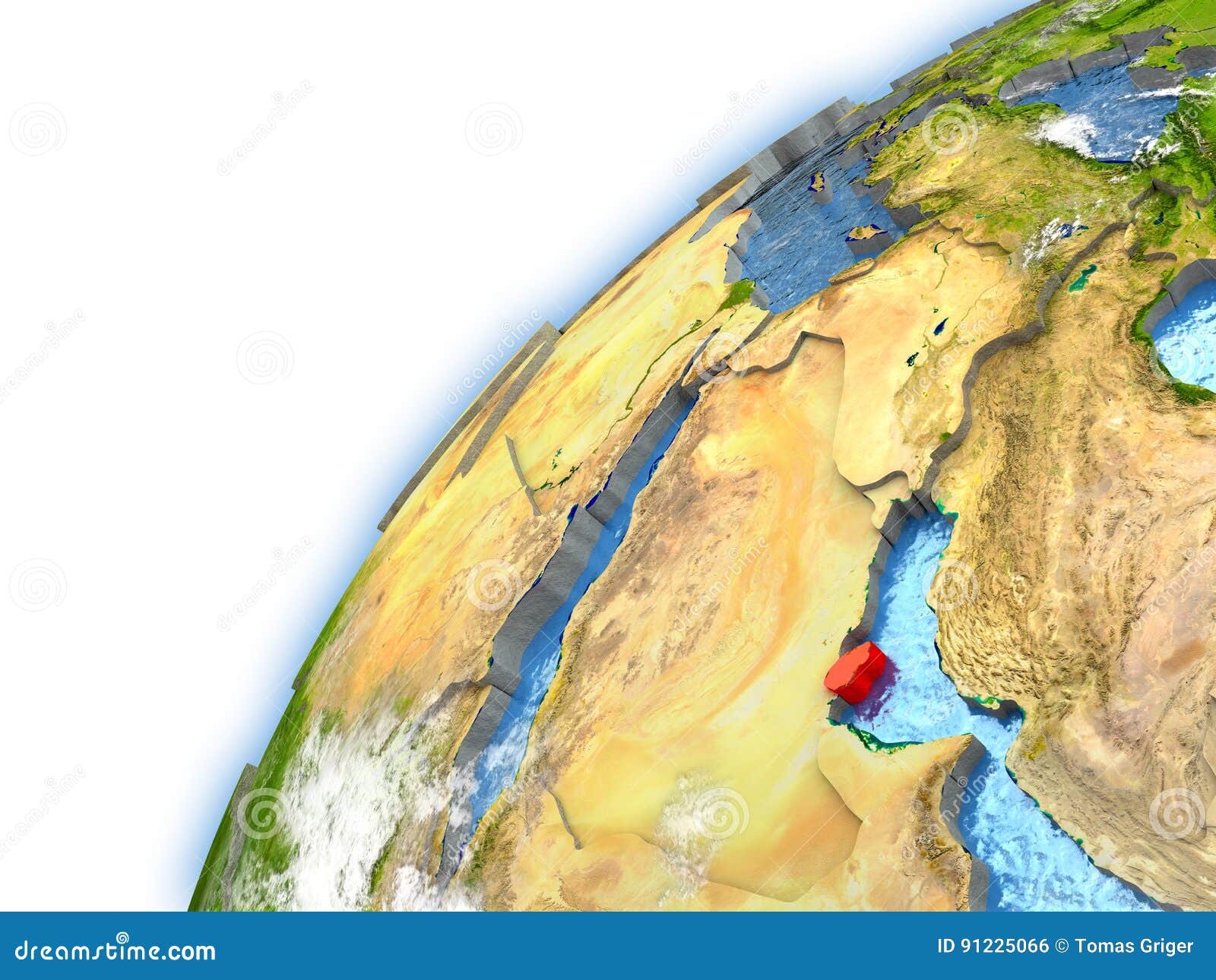 Qatar on Model of Planet Earth Stock Illustration - Illustration of ...