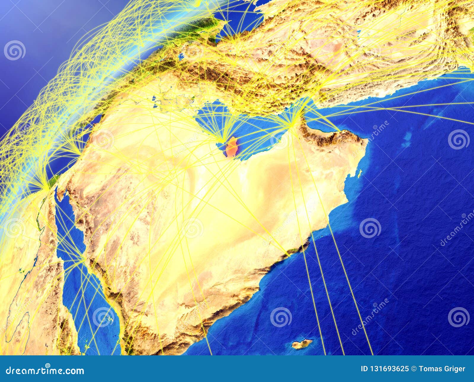Qatar on Model of Planet Earth with International Networks. Concept of ...