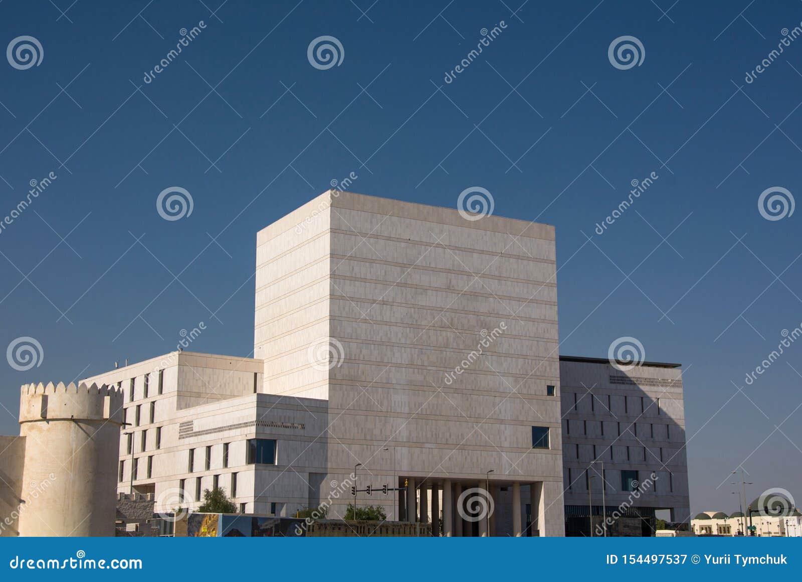 Qatar National Archive Building in Doha Stock Image - Image of doha ...