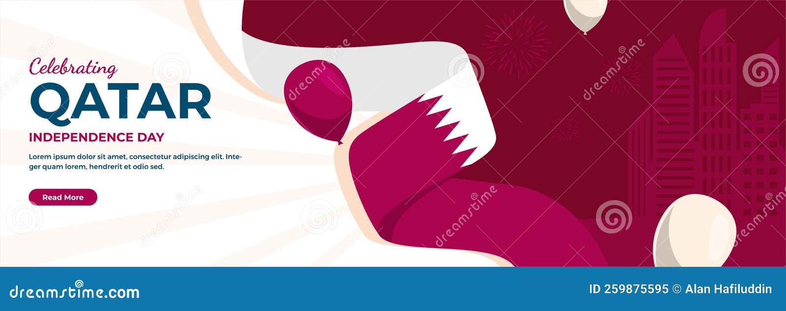 Qatar National Day Banner Template Vector Illustration Design Stock ...