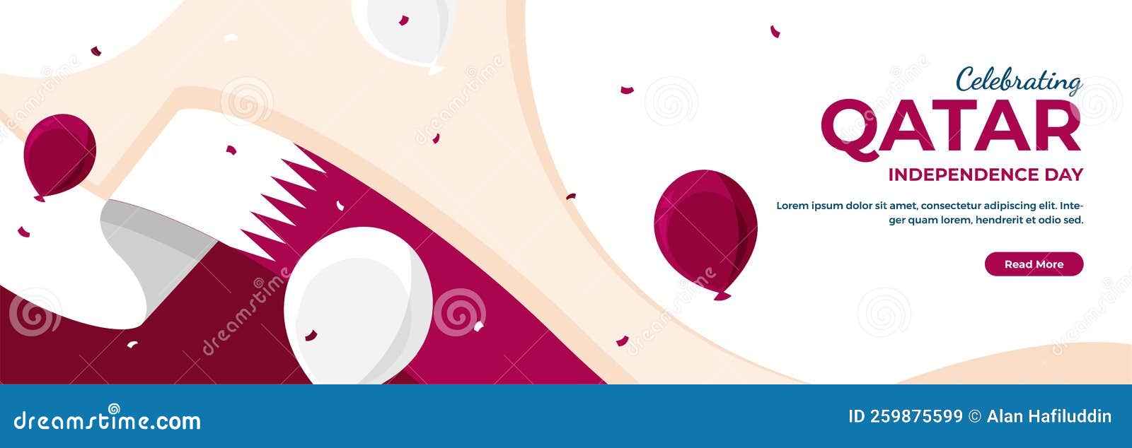 Qatar National Day Banner Template Vector Illustration Design Stock ...