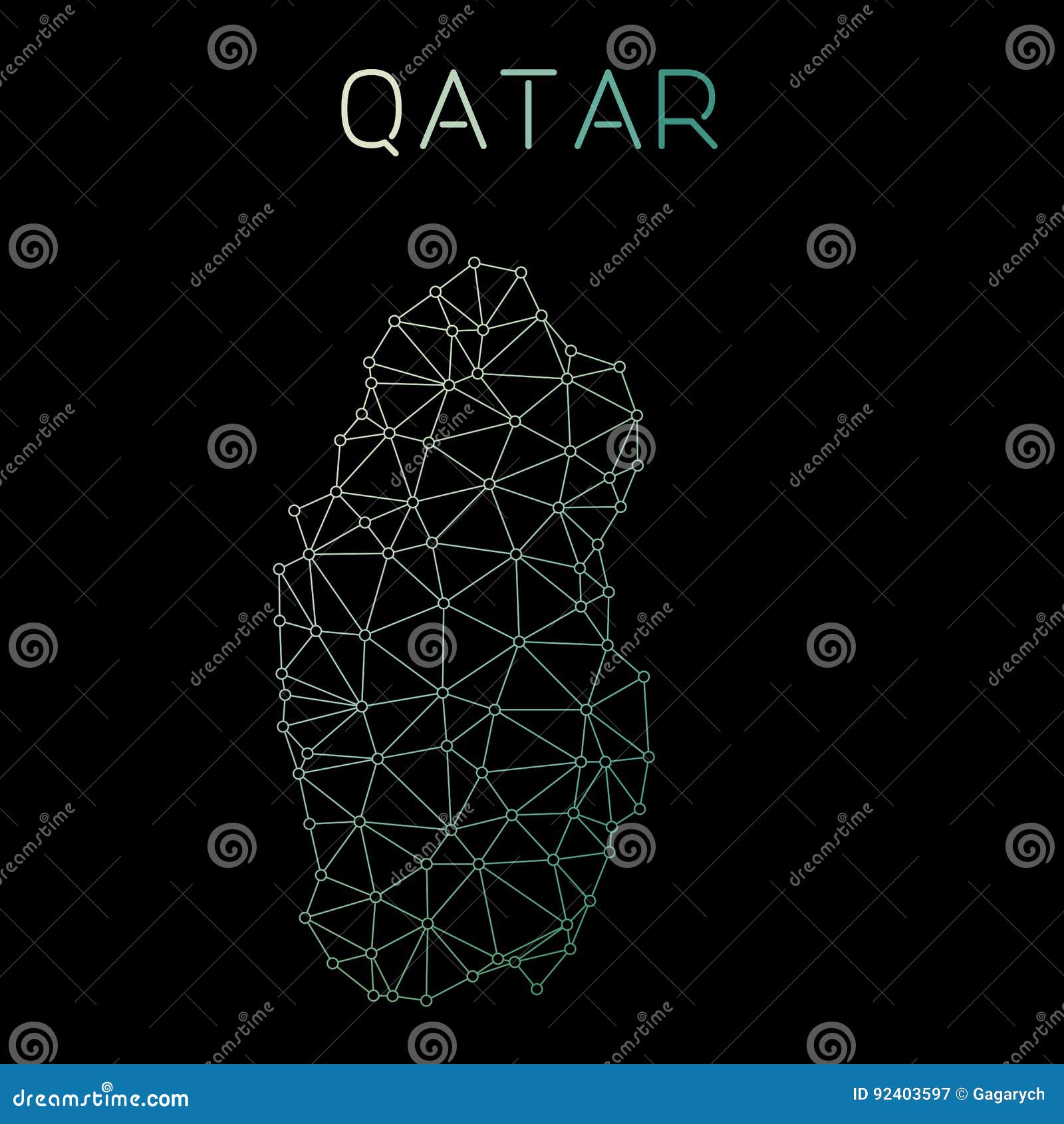 Qatar network map. stock vector. Illustration of decoration - 92403597