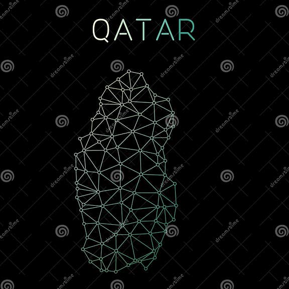 Qatar network map. stock vector. Illustration of decoration - 92403597