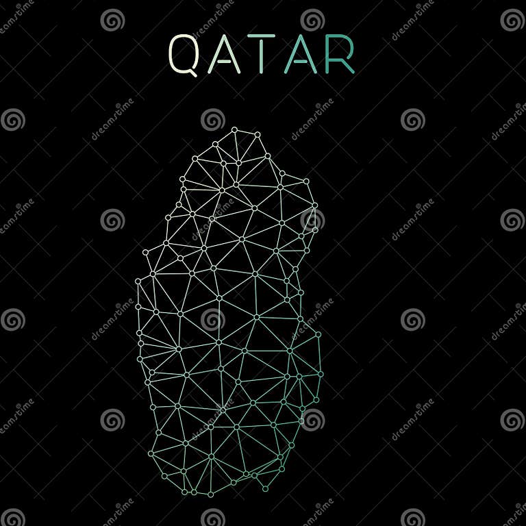 Qatar network map. stock vector. Illustration of decoration - 92403597