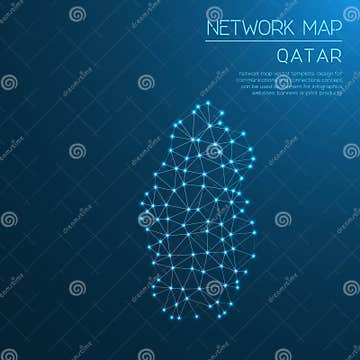 Qatar network map. stock vector. Illustration of boundary - 91424344