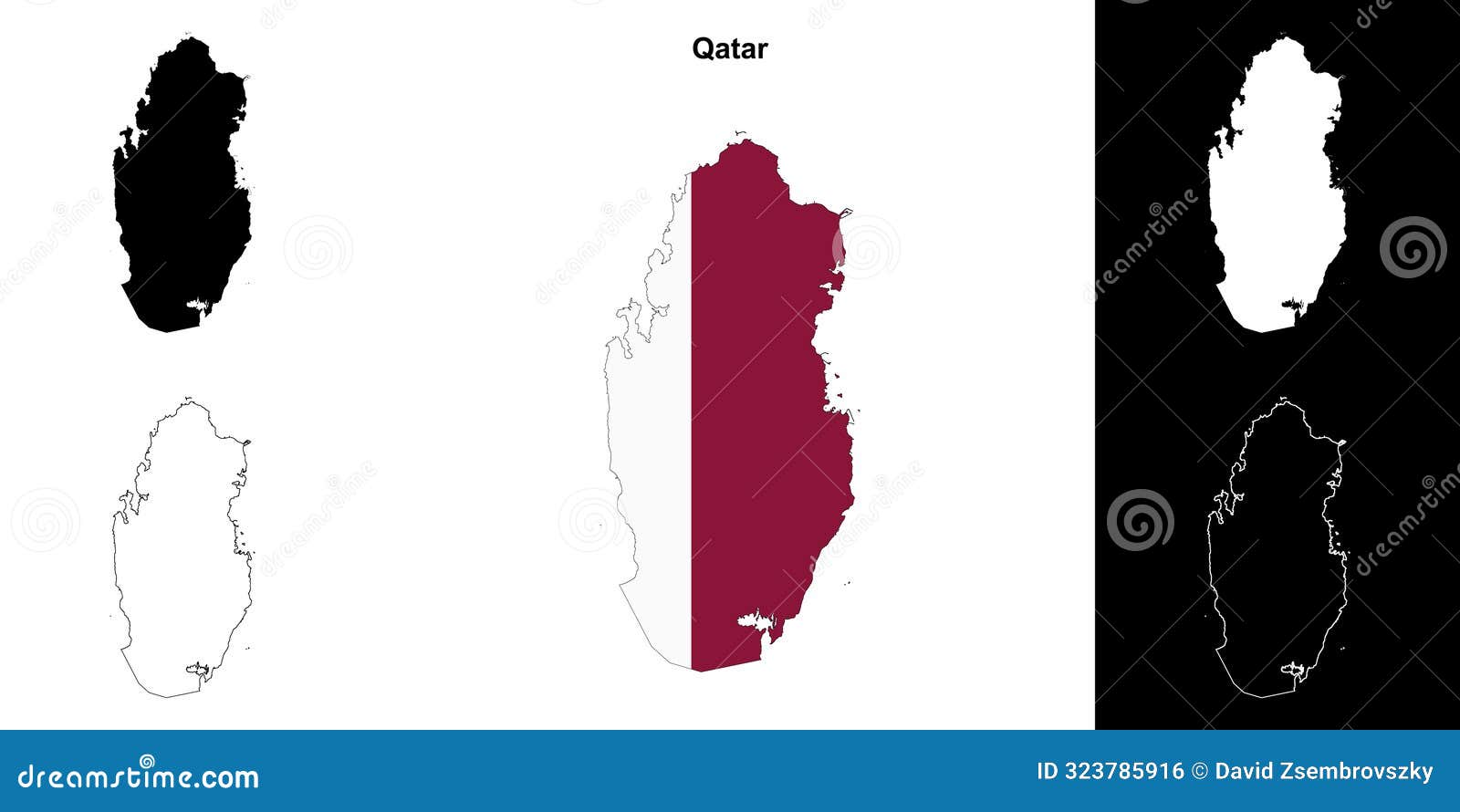 Qatar outline map stock illustration. Illustration of silhouette ...