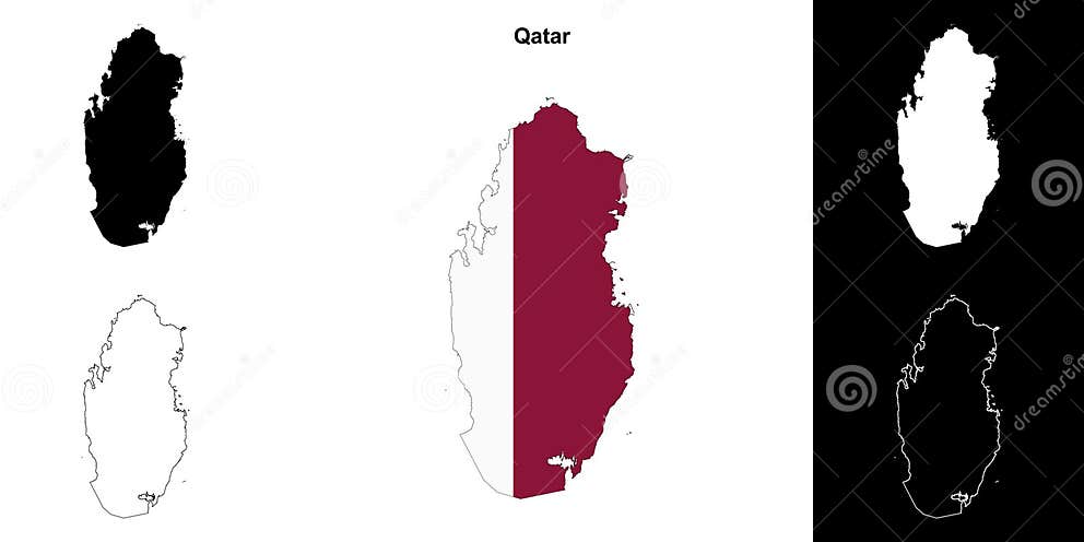Qatar outline map stock illustration. Illustration of silhouette ...