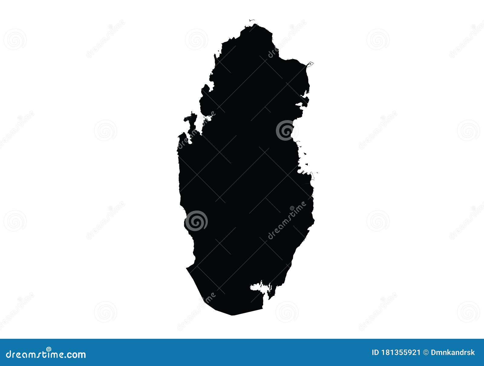 Qatar Outline Map Country Shape Stock Vector - Illustration of ...