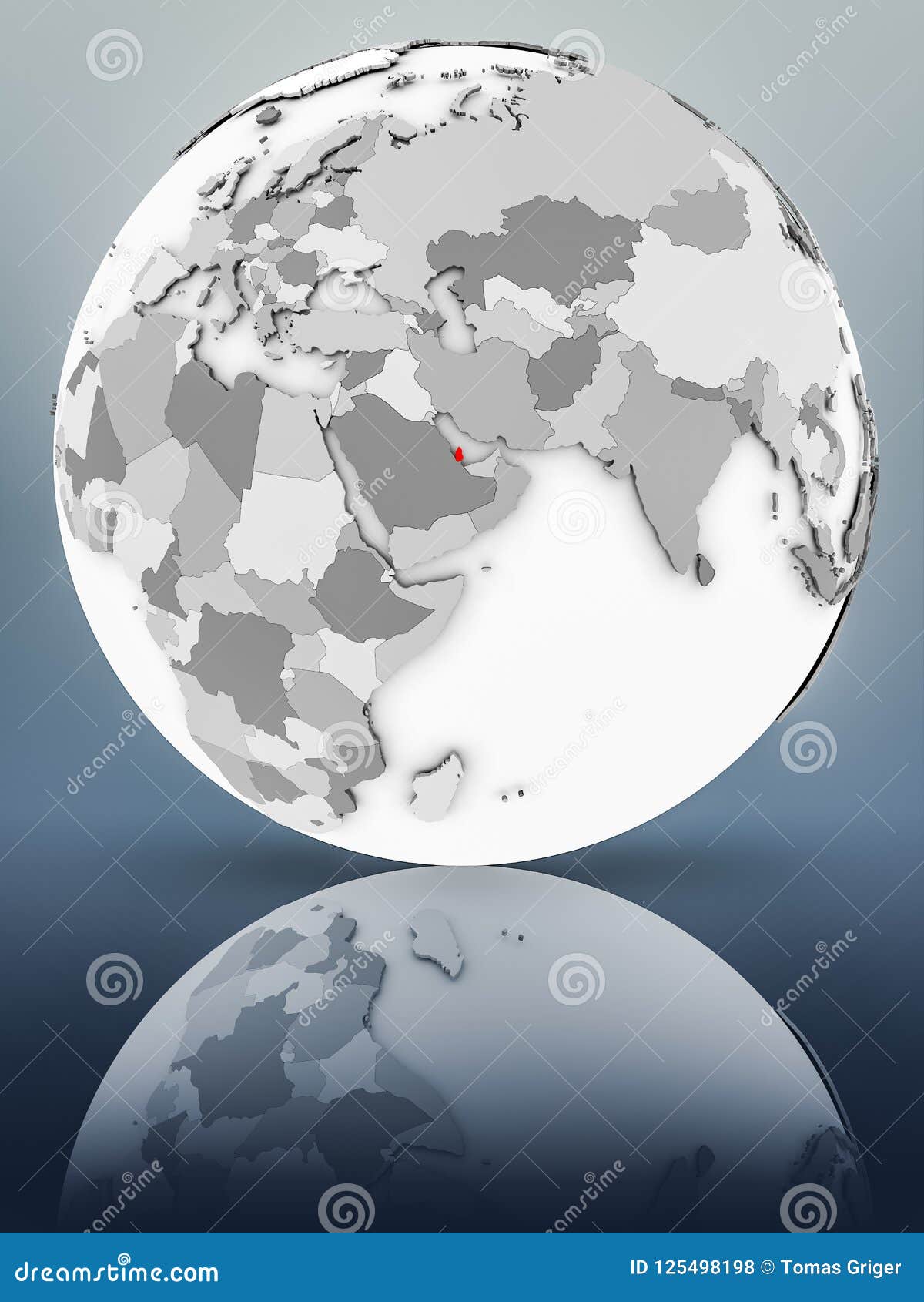 Qatar on political globe stock illustration. Illustration of reflective ...