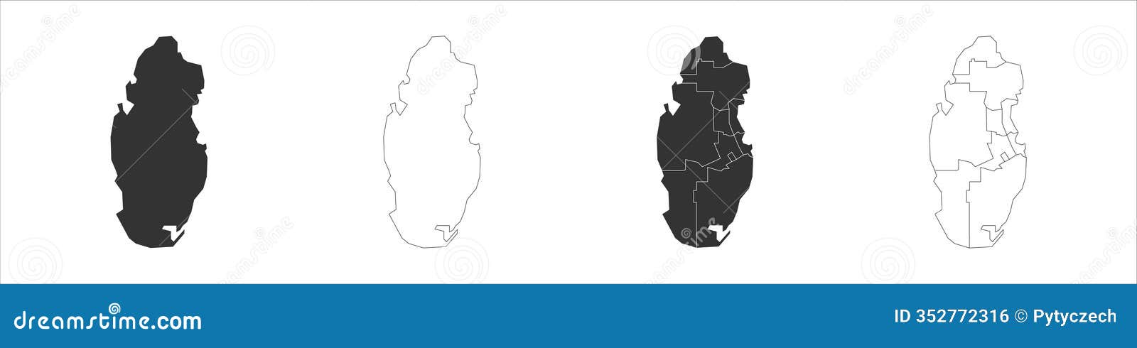 Qatar Political Map of Administrative Divisions Stock Illustration ...