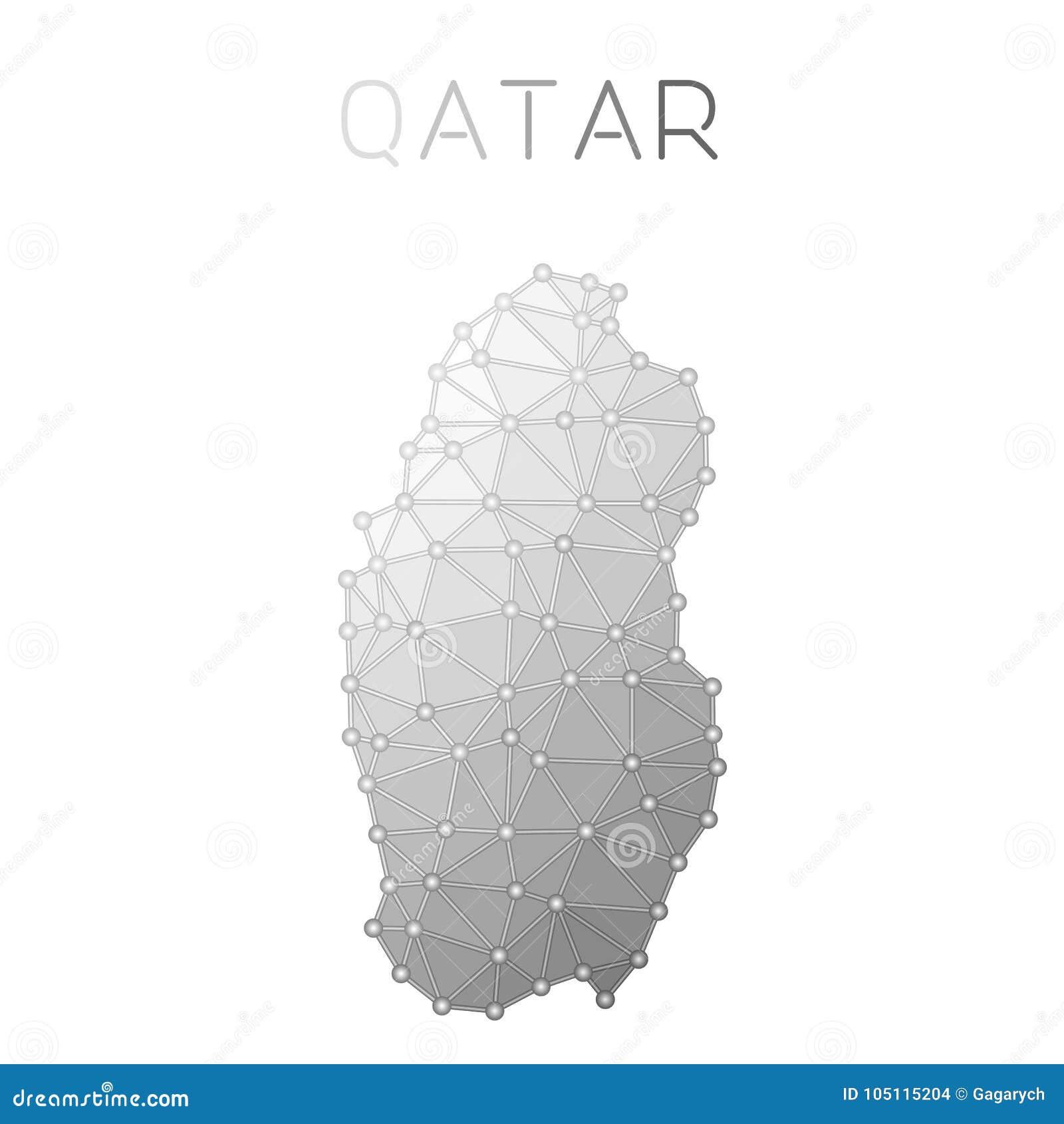 Qatar Polygonal Vector Map. Stock Vector - Illustration of polygonal ...