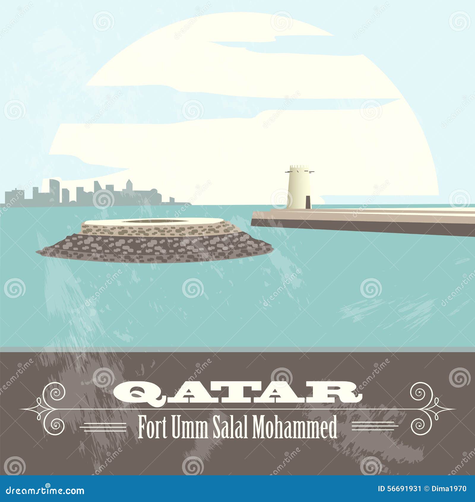 Qatar. Retro styled image stock vector. Illustration of asia - 56691931