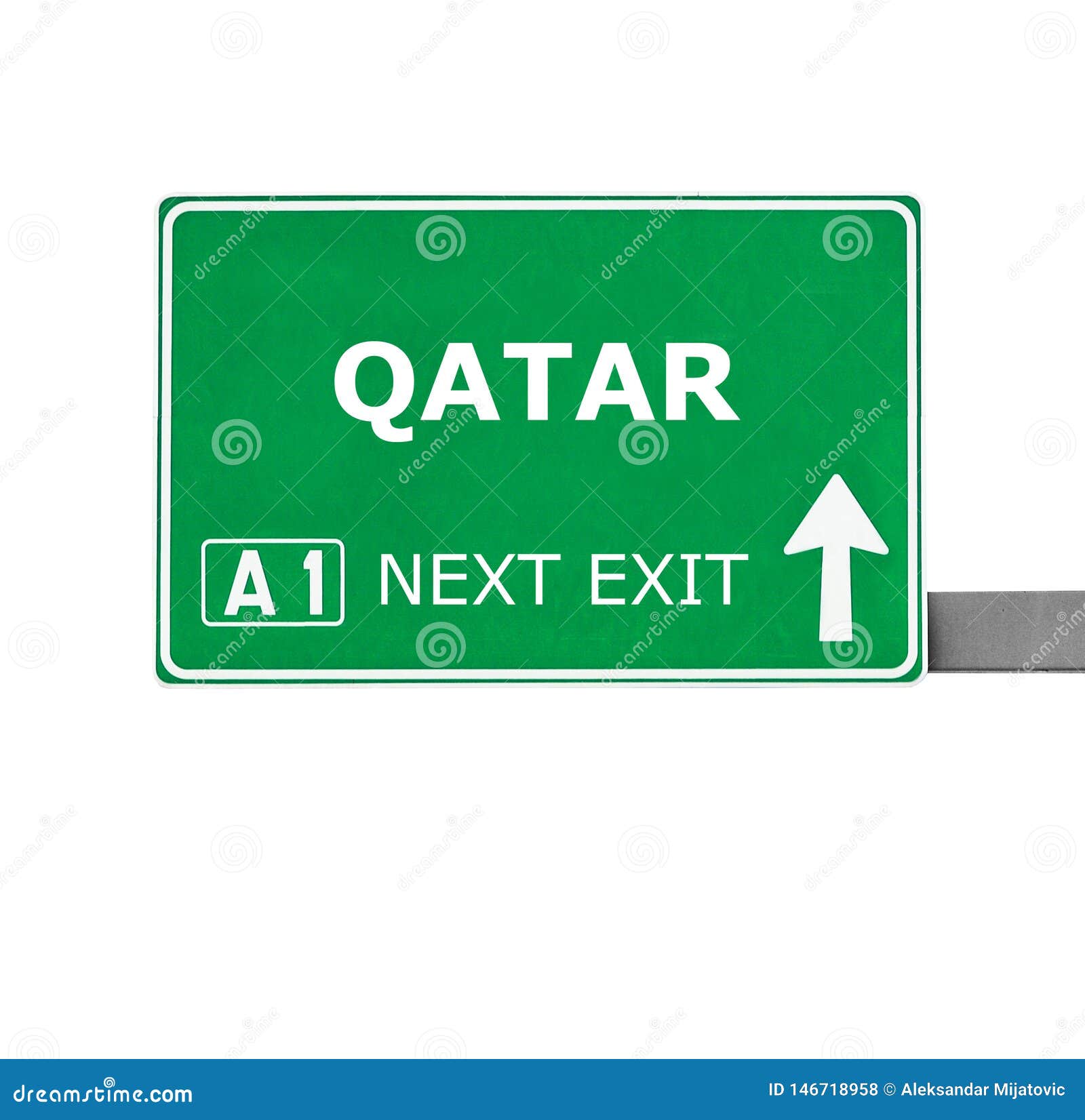 QATAR Road Sign Isolated on White Stock Photo - Image of greeting ...