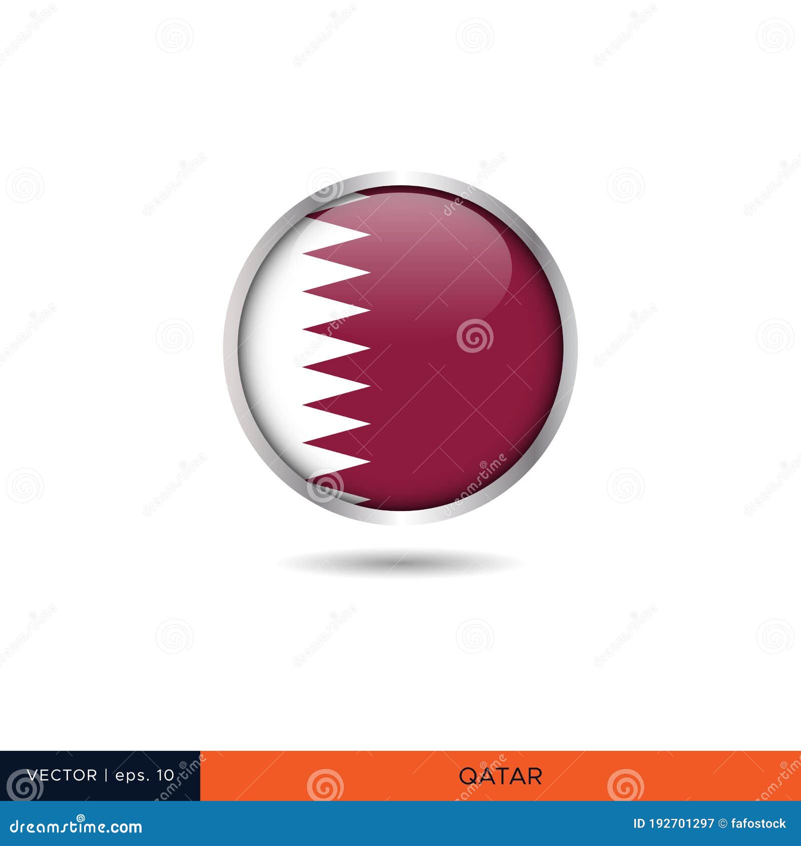 Qatar Round Flag Vector Design. Stock Vector - Illustration of flag ...